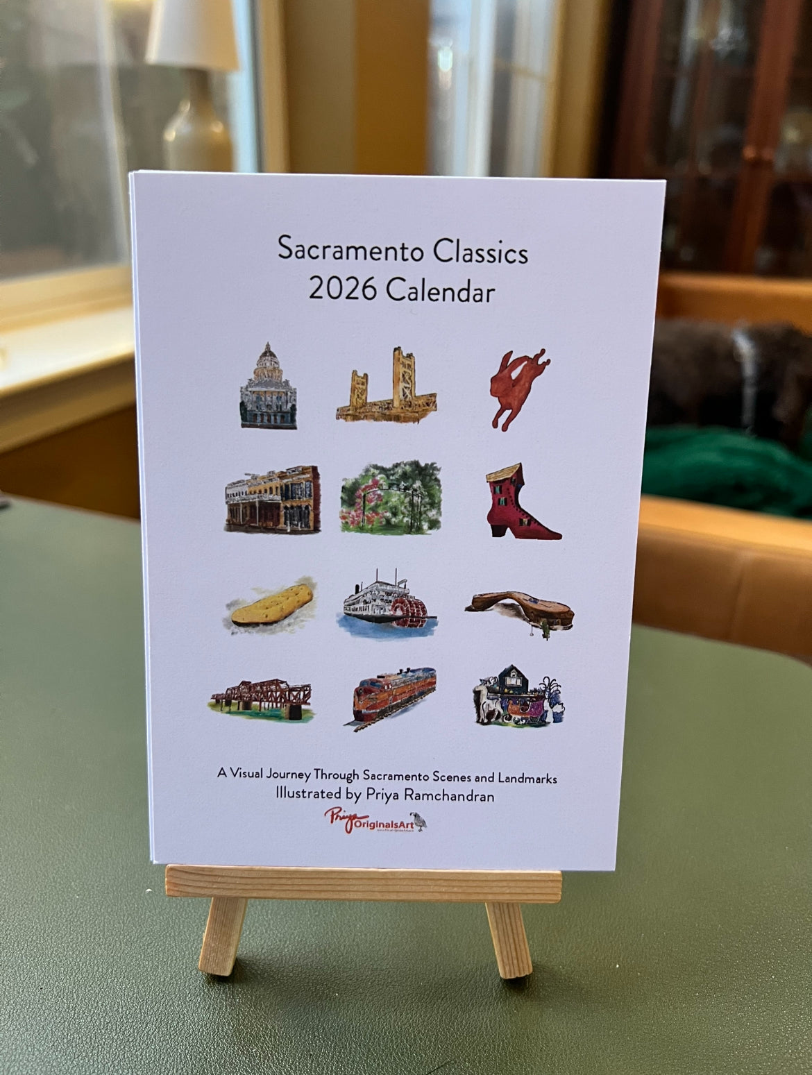 Sacramento Classics Desktop 2026 Calendar + Easel – priyaoriginalsart